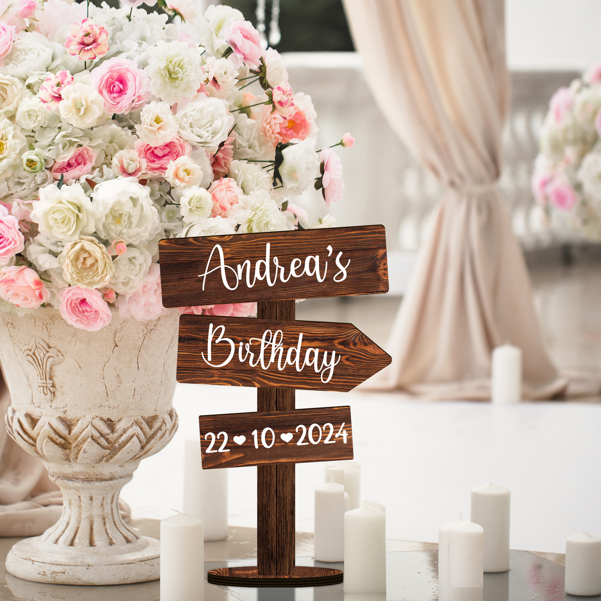 Party to Be Rustic Birthday Table Sign in Wood Happy Birthday Decor