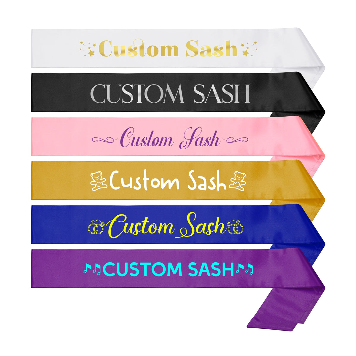 Party to Be Double-Layered Sash for Adults Custom Color and Text ...
